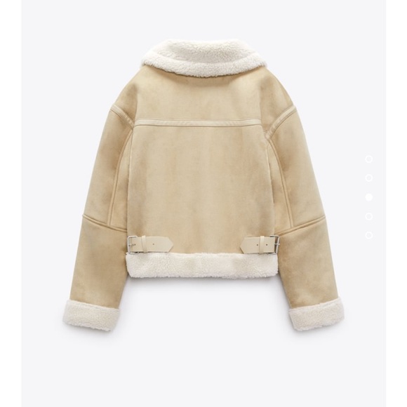 Zara | Jackets & Coats | Zara Taupe Double Faced Shearling Cropped ...